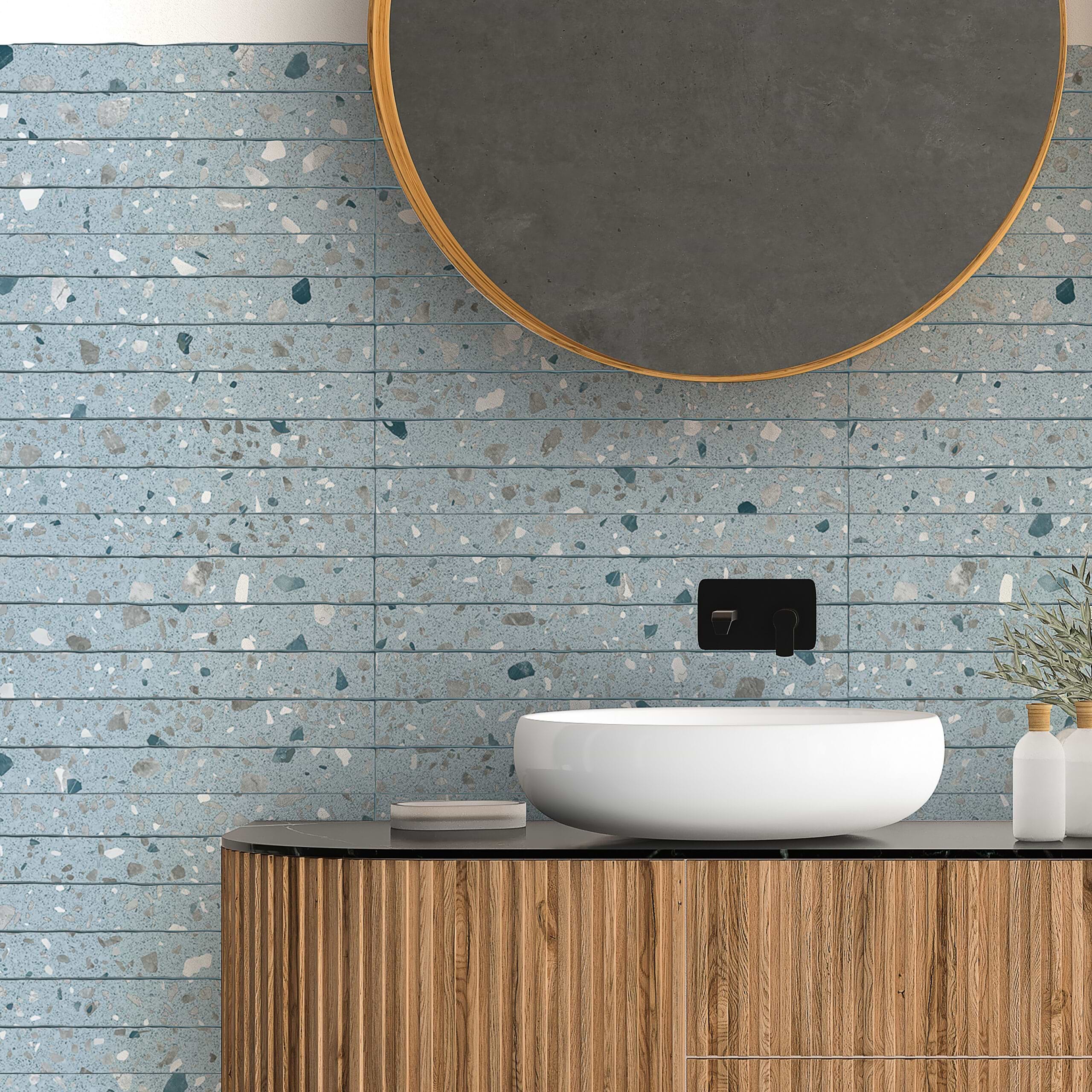 Dale Terrazzo Azul Ceramic Tile - iTileMosaic