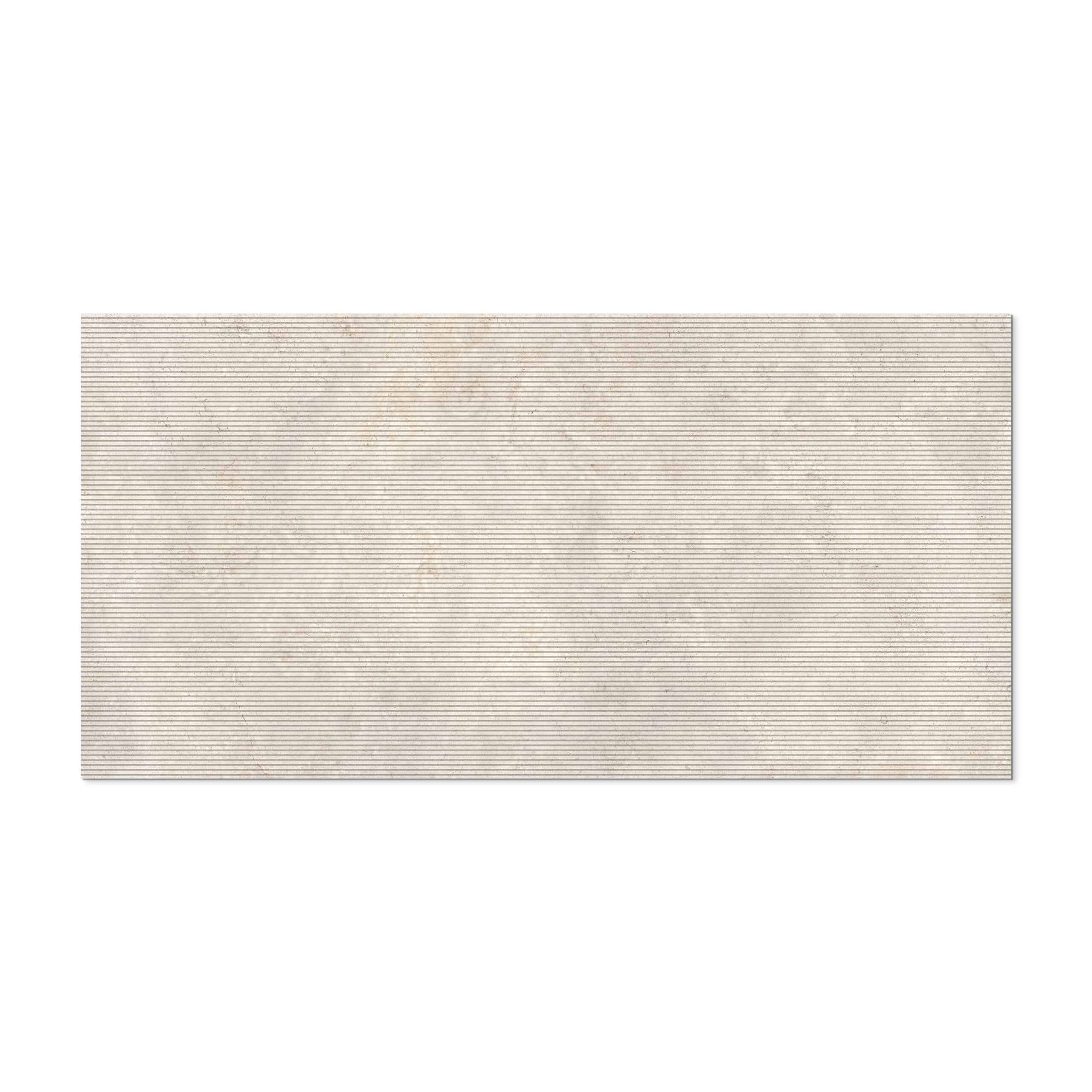 Aure Stripe Ivory 3D 24x48 Rectified Porcelain Tile - Sample - iTileMosaic
